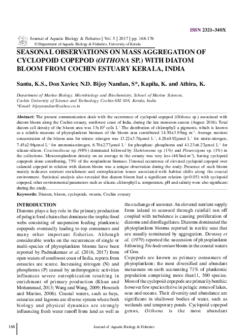 (PDF) Seasonal Observations on Mass Aggregation of Cyclopoid Copepod ...