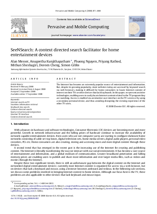 (PDF) SeeNSearch: A context directed search facilitator for home ...