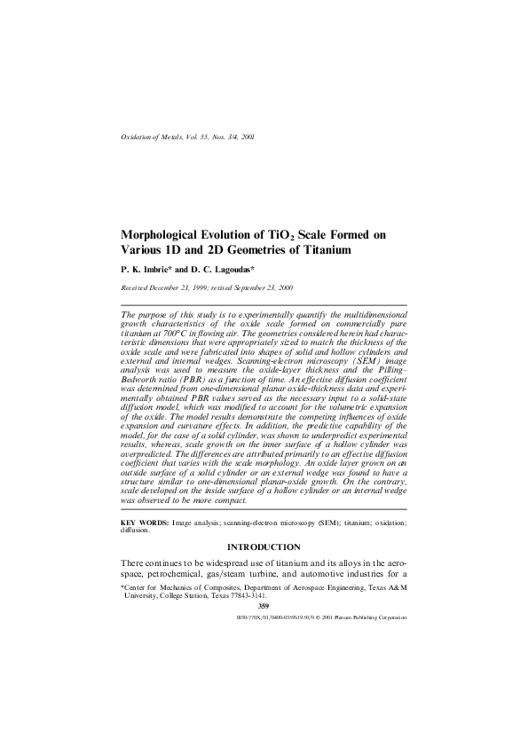 (PDF) Morphological Evolution of TiO2 Scale Formed on Various 1D and 2D ...