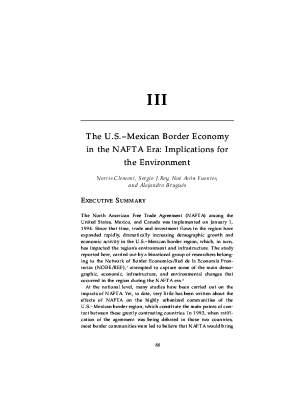(PDF) The US-Mexican border economy in the NAFTA era: Implications for ...