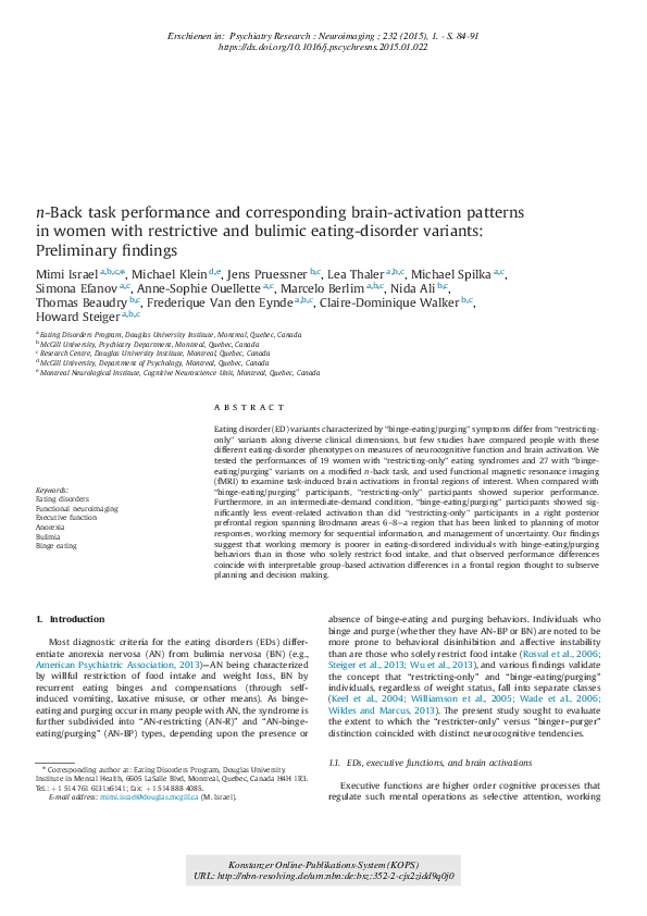 (PDF) n-Back task performance and corresponding brain-activation ...