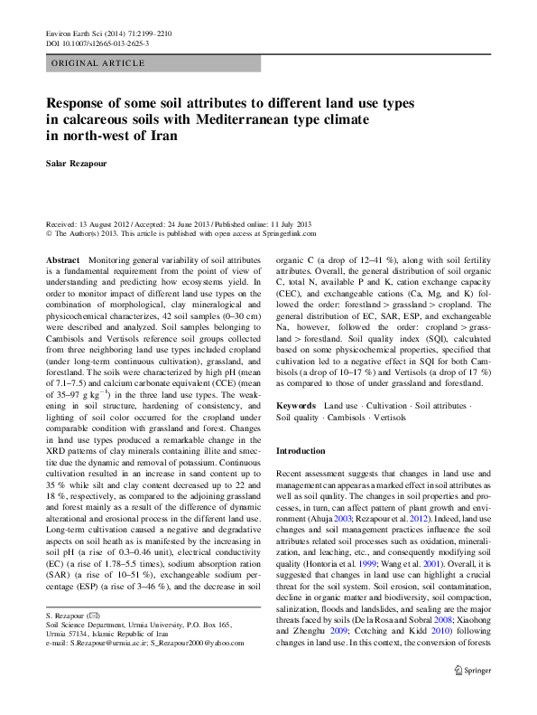 (PDF) Response of some soil attributes to different land use types in ...