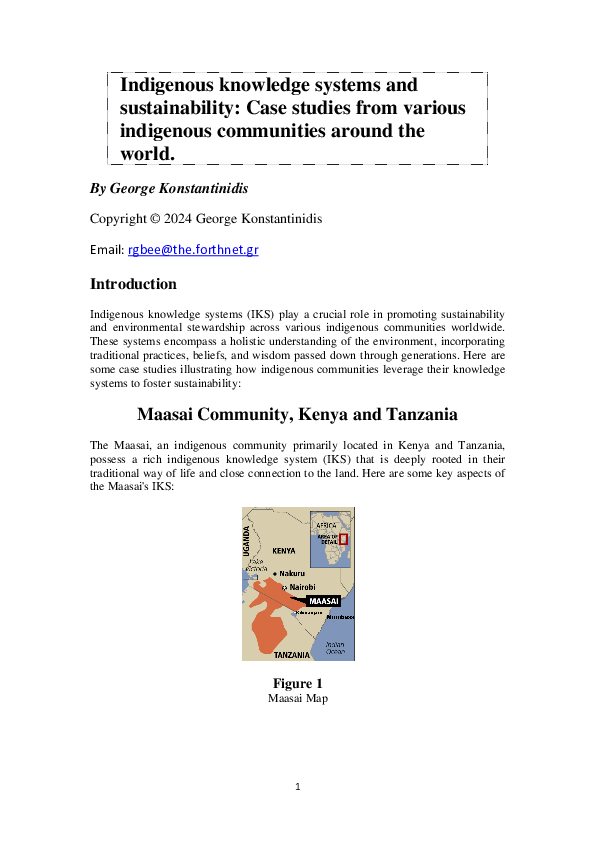 (PDF) Indigenous knowledge systems and sustainability: Case studies ...