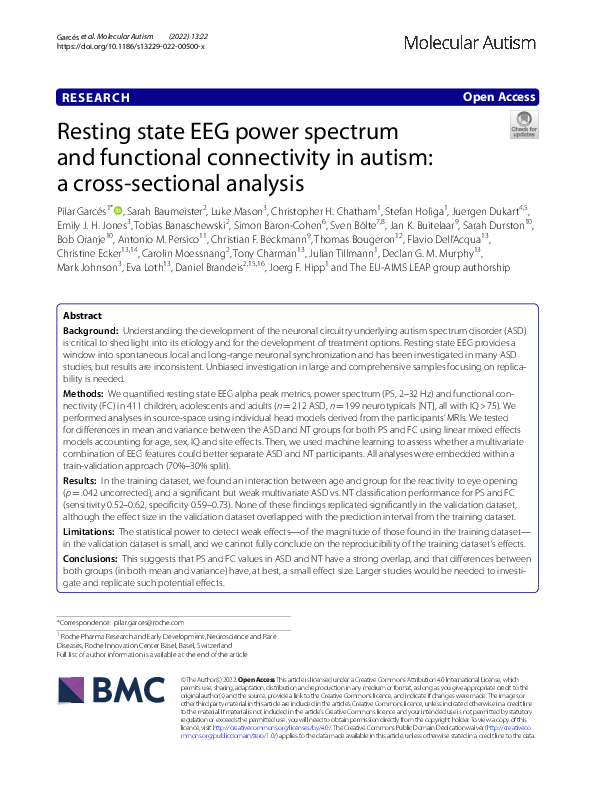 (PDF) Resting state EEG power spectrum and functional connectivity in autism: a cross-sectional ...