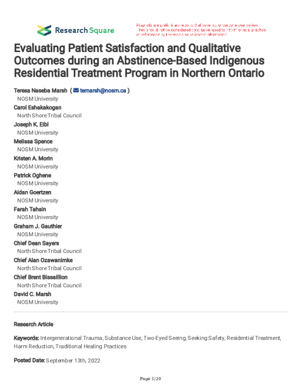 (PDF) Evaluating Patient Satisfaction and Qualitative Outcomes during ...