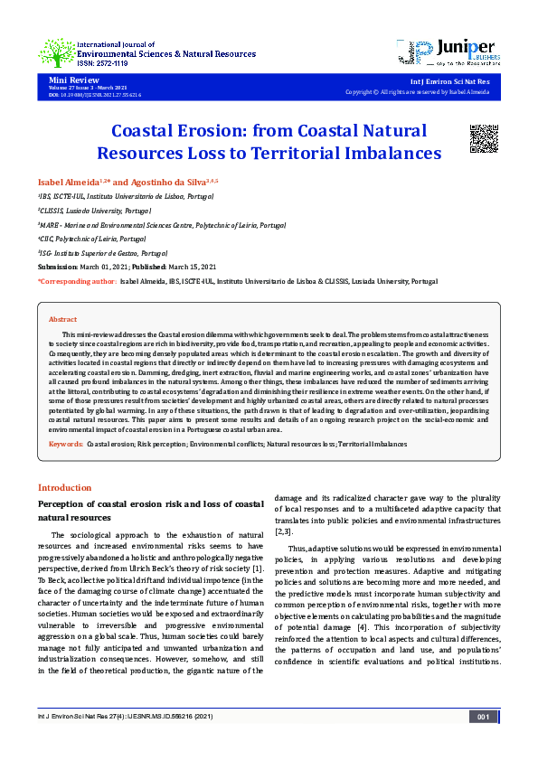 (PDF) Coastal Erosion: from Coastal Natural Resources Loss to ...