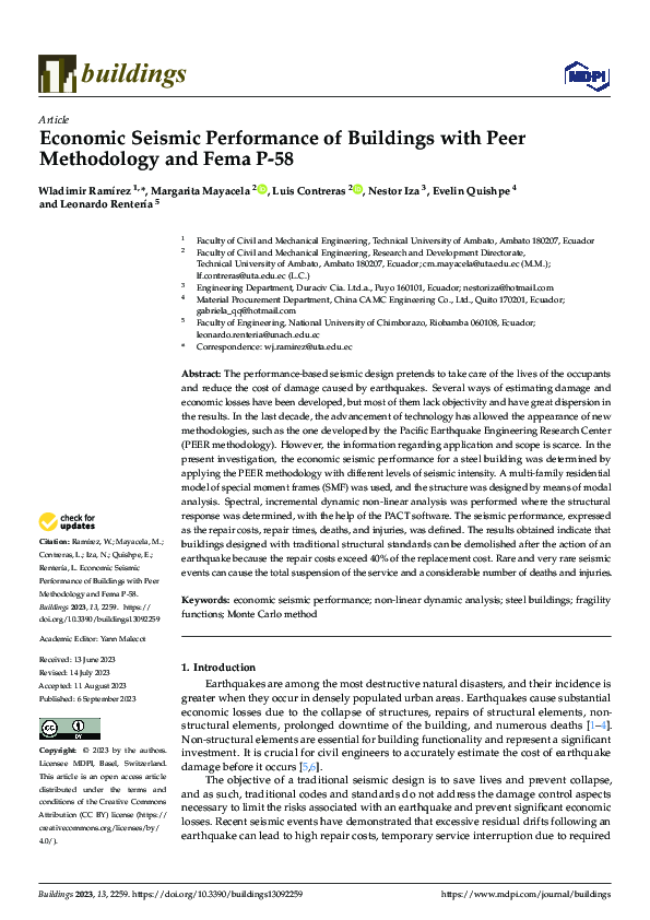 (PDF) Economic Seismic Performance of Buildings with Peer Methodology ...