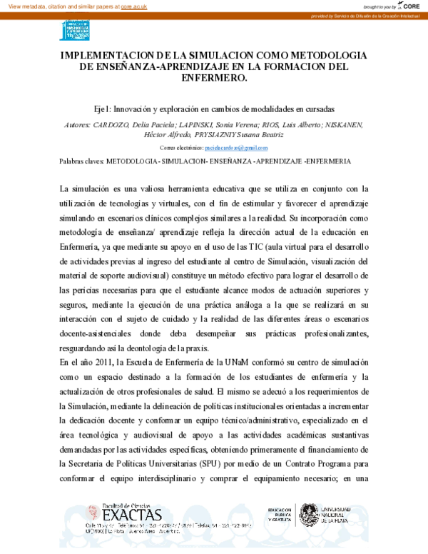 (PDF) Implementación de la simulación como metodología de enseñanza ...