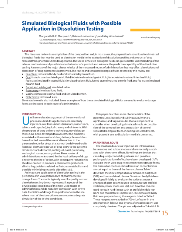 (PDF) Simulated Biological Fluids with Possible Application in ...