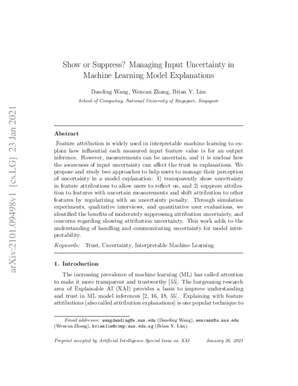 (PDF) Show or suppress? Managing input uncertainty in machine learning ...