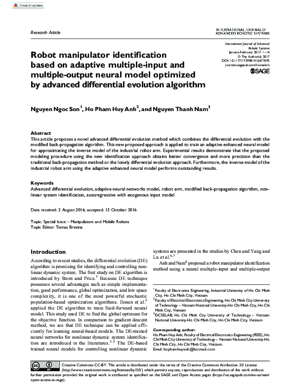 (PDF) Robot manipulator identification based on adaptive multiple-input ...