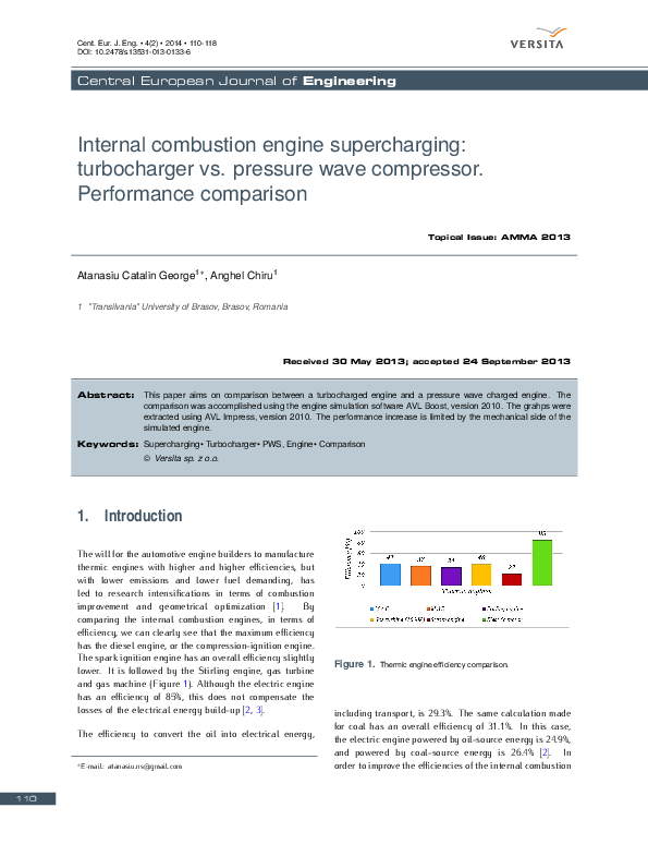 (PDF) Internal combustion engine supercharging: turbocharger vs ...