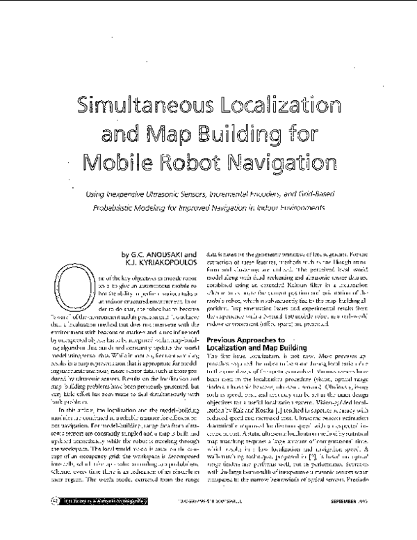 (PDF) Simultaneous localization and map building for mobile robot navigation | jose castellanos ...