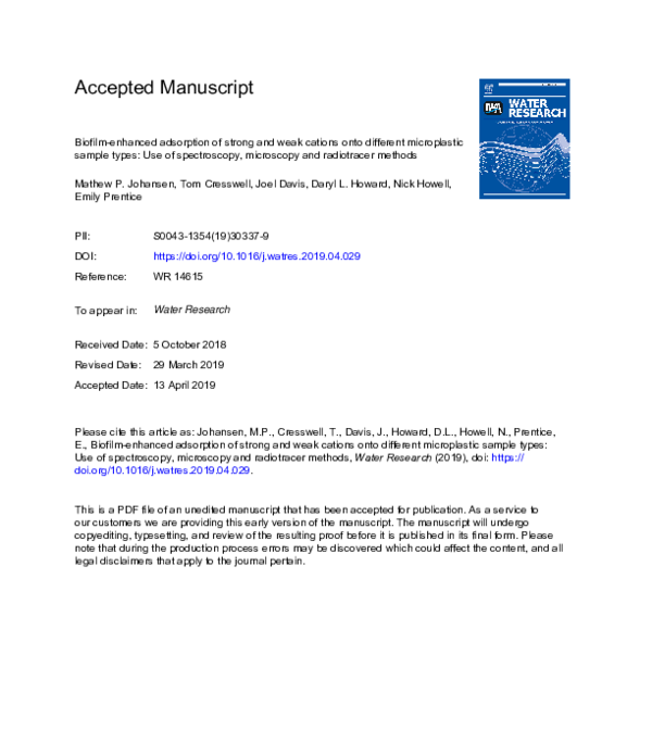 (PDF) Biofilm-enhanced adsorption of strong and weak cations onto ...