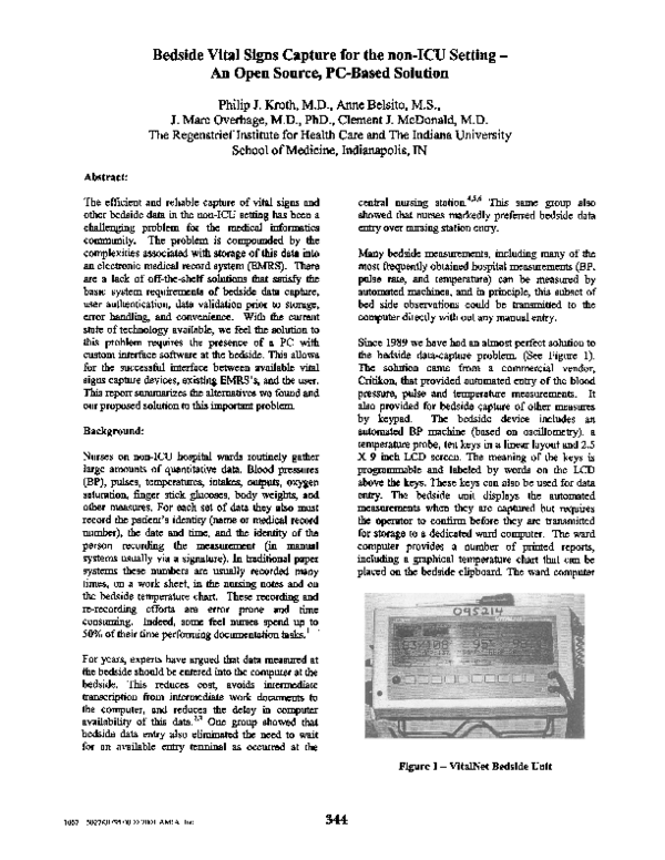 (PDF) Bedside vital signs capture for the non-ICU setting--an open ...