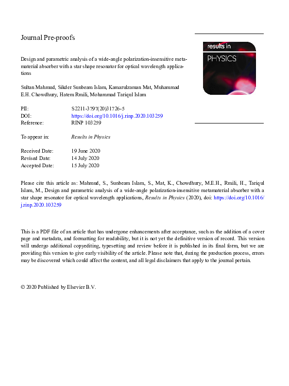 (PDF) Design and parametric analysis of a wide-angle polarization ...