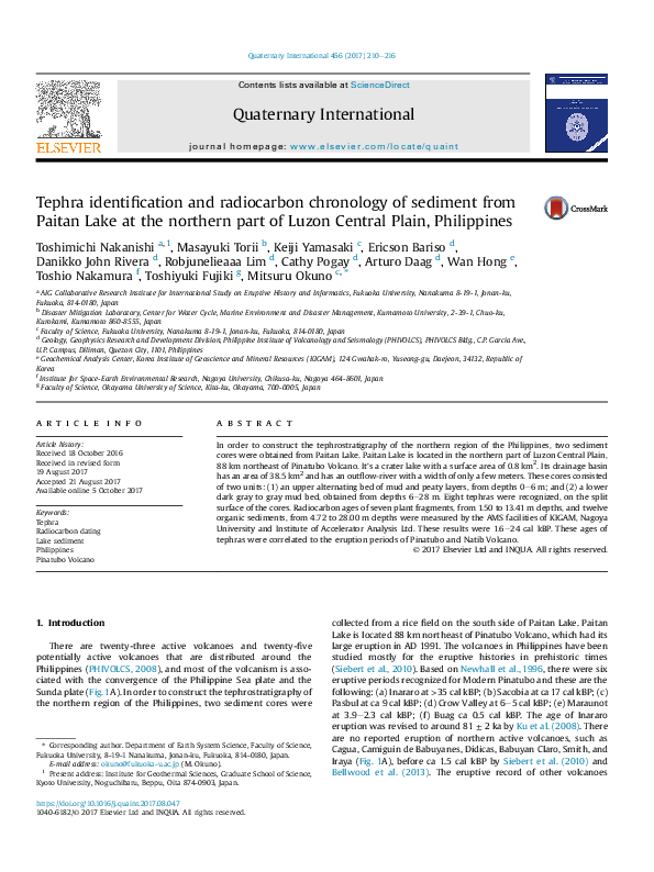 (PDF) Tephra identification and radiocarbon chronology of sediment from ...