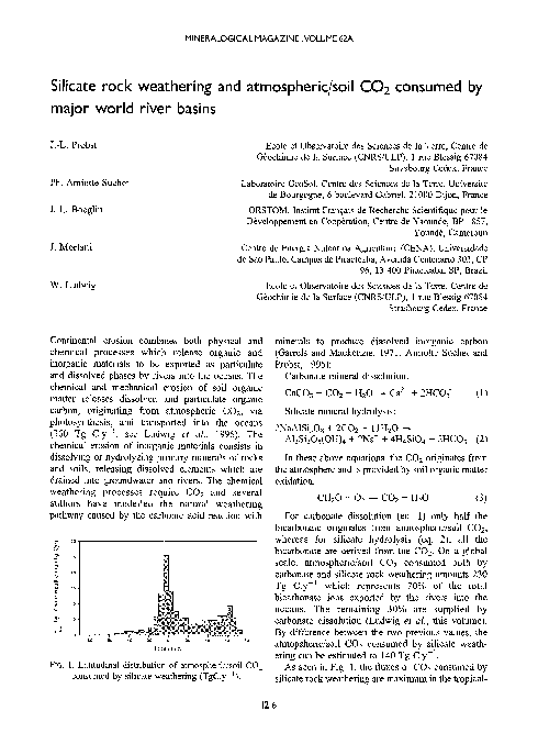 (PDF) Silicate Rock Weathering and Atmospheric/soil CO2 Consumed by ...