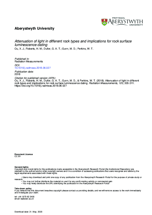 (PDF) Attenuation of light in different rock types and implications for ...