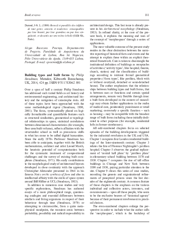 (PDF) P. Steadman (2014) Building types and built forms