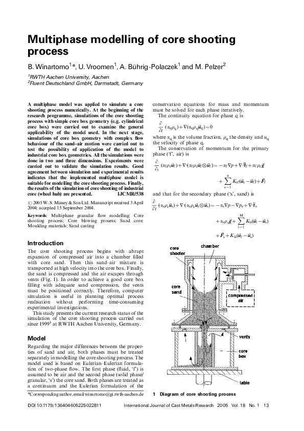 (PDF) Multiphase modelling of core shooting process