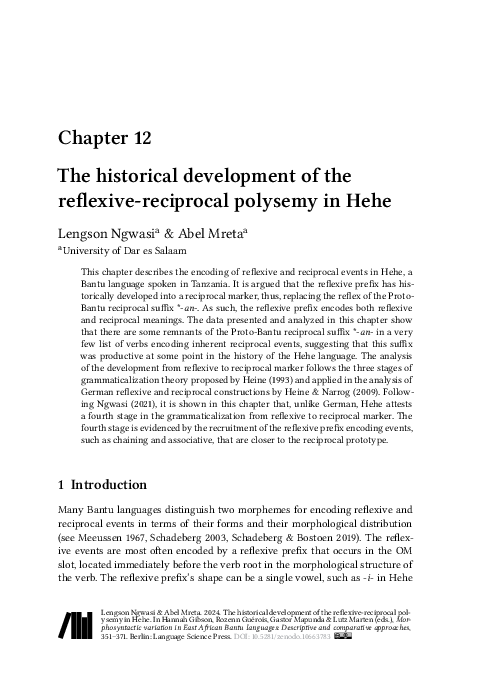 (PDF) The historical development of the reflexive-reciprocal polysemy ...