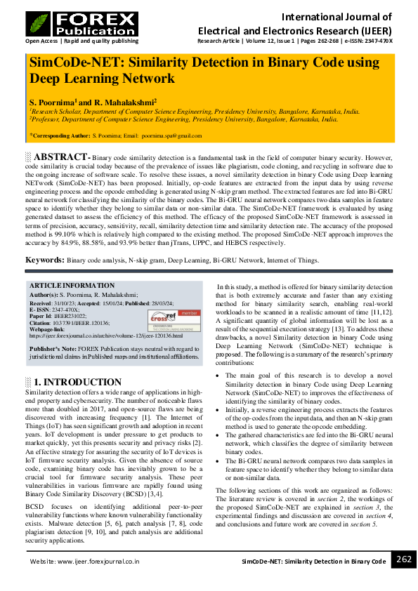 (PDF) SimCoDe-NET: Similarity Detection in Binary Code using Deep ...