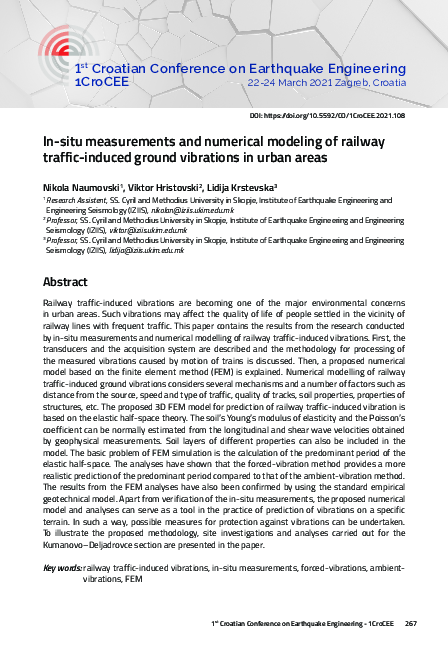 (PDF) In-Situ Measurements and Numerical Modeling of Railway Traffic-Induced Ground Vibrations ...
