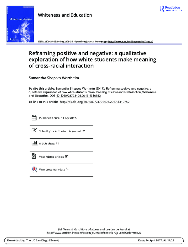 (PDF) Reframing positive and negative: a qualitative exploration of how ...