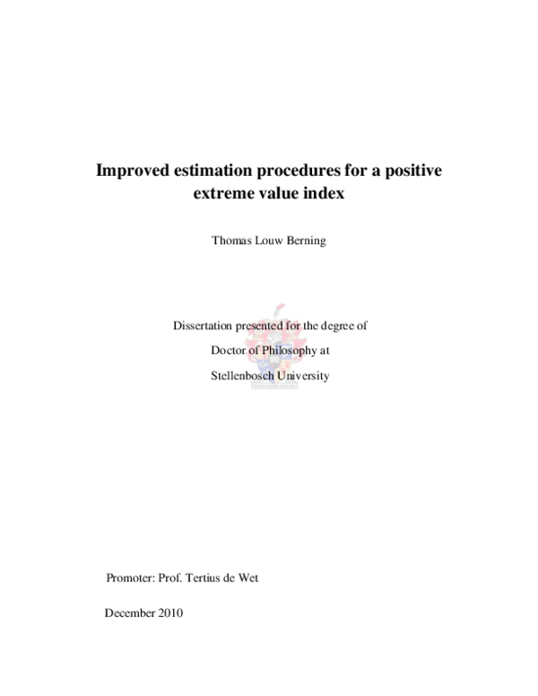 (PDF) Improved estimation procedures for a positive extreme value index