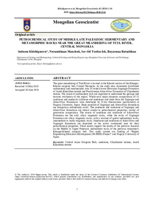 (PDF) Petrochemical study of Middle-Late Paleozoic sedimentary and ...