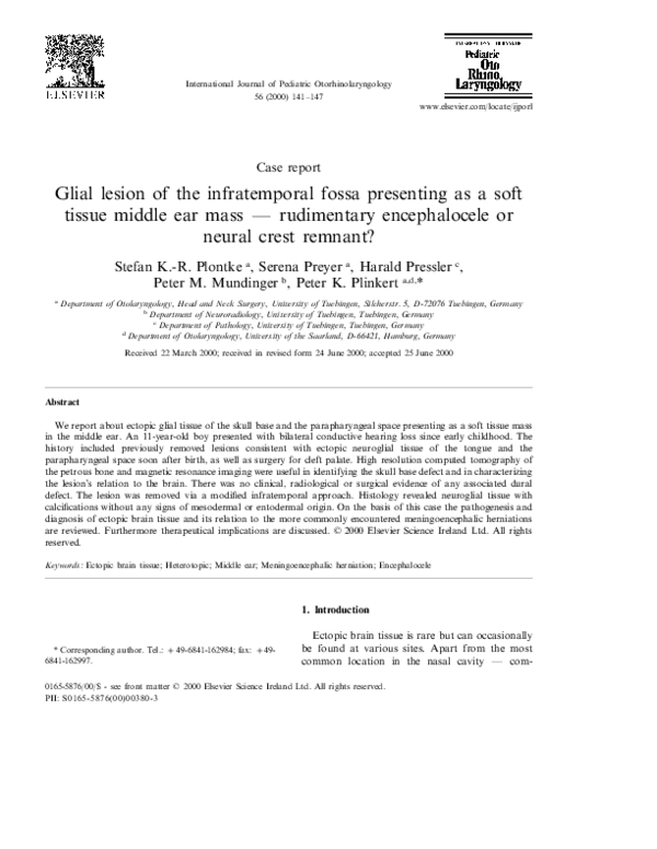 (PDF) Glial lesion of the infratemporal fossa presenting as a soft ...