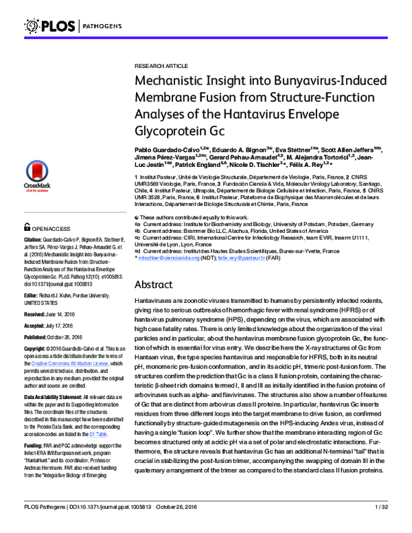 (PDF) Mechanistic Insight into Bunyavirus-Induced Membrane Fusion from Structure-Function ...