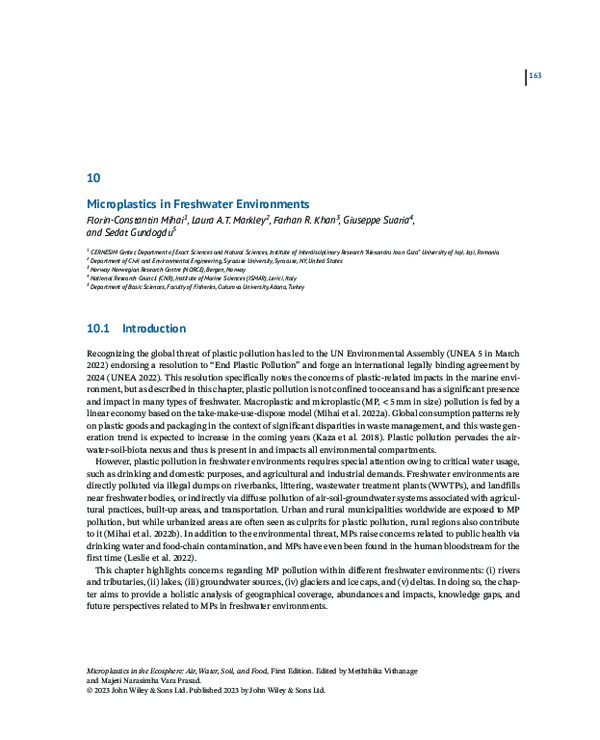 (PDF) Microplastics in Freshwater Environments