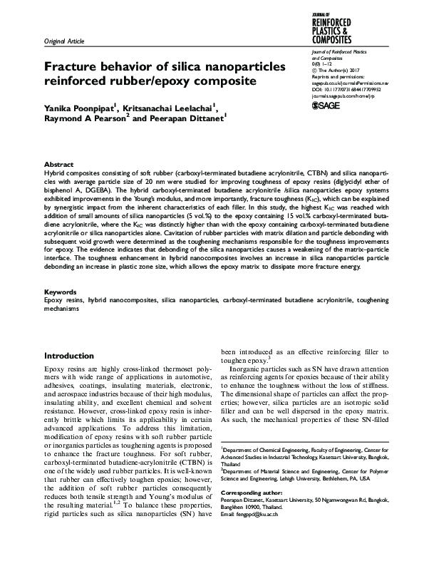 (PDF) Fracture behavior of silica nanoparticles reinforced rubber/epoxy ...