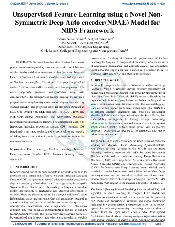 (PDF) Unsupervised Feature Learning using a Novel Non- Symmetric Deep ...