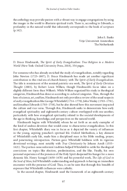 (PDF) A Review of D. Bruce Hindmarsh, "The Spirit of Early ...