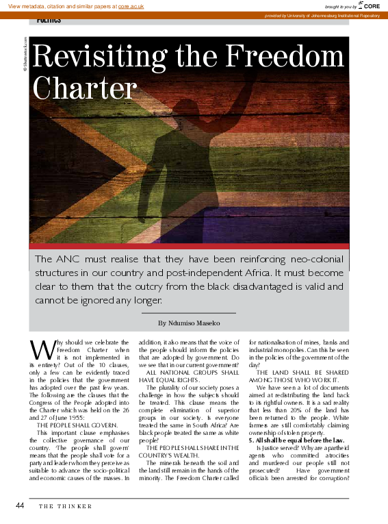 (PDF) Revisiting the Freedom Charter