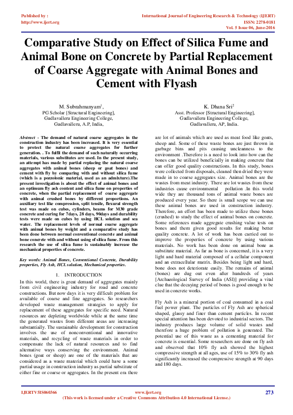 (PDF) Comparative Study on Effect of Silica Fume and Animal Bone on ...