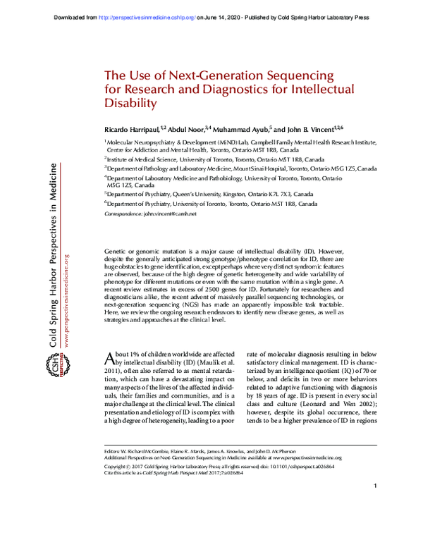 (PDF) The Use of Next-Generation Sequencing for Research and ...