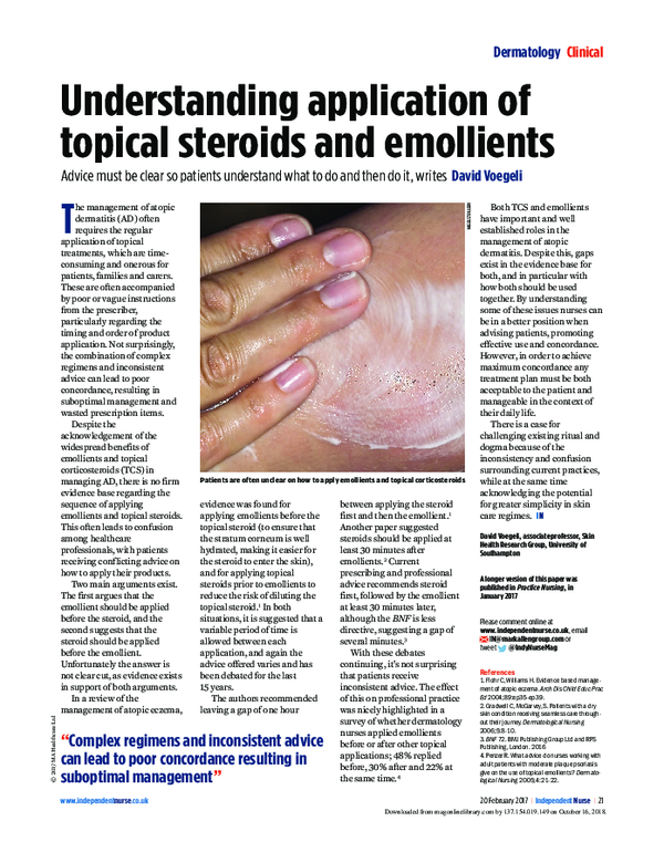 (PDF) Understanding application of topical steroids and emollients