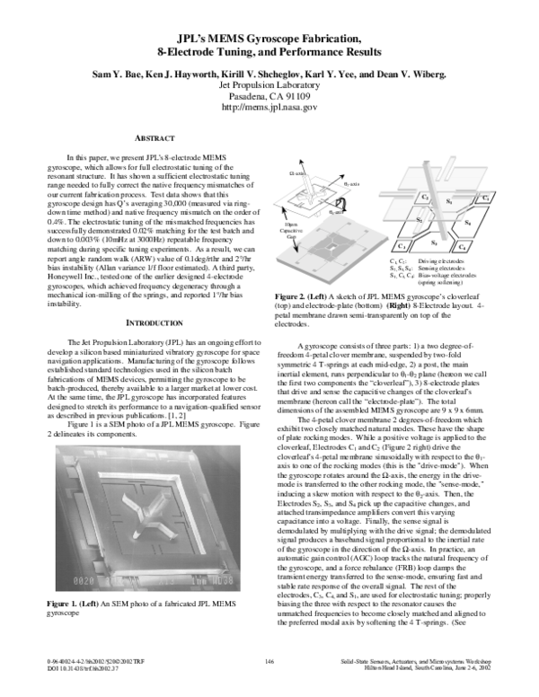 (PDF) JPL's MEMS Gyroscope Fabrication, 8-Electrode Tuning, and ...