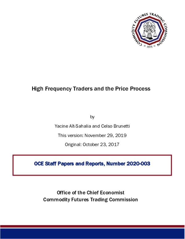 (PDF) High frequency traders and the price process