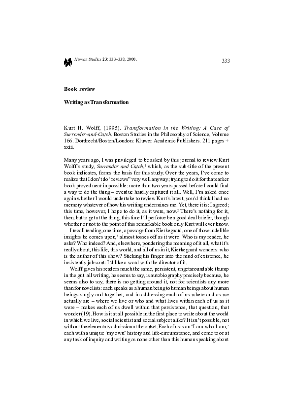 (PDF) Writing as Transformation