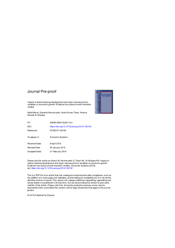 (PDF) Impact of Islamic banking development and major macroeconomic variables on economic growth ...