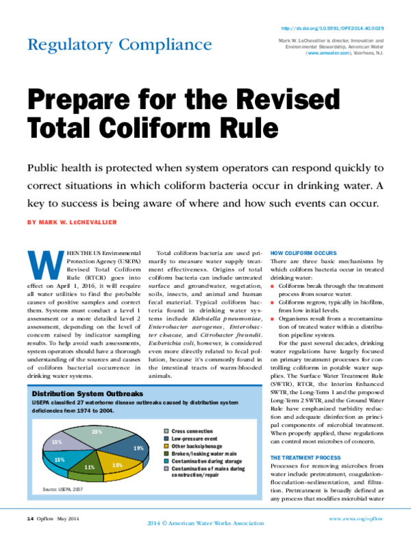 (PDF) Prepare for the Revised Total Coliform Rule