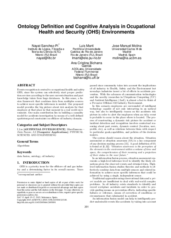 Pdf Causality Model For Occupational Health In Offshore Industries