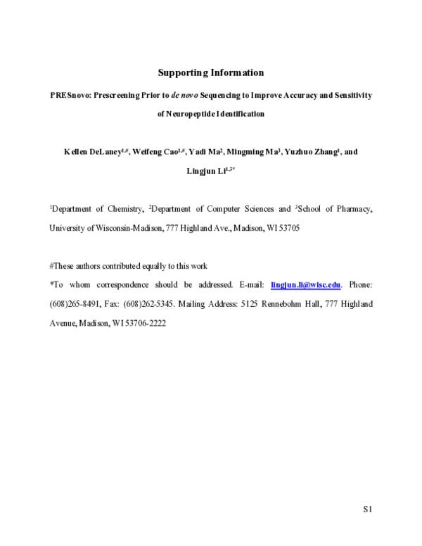 (PDF) PRESnovo: Prescreening Prior to de novo Sequencing to Improve Accuracy and Sensitivity of ...