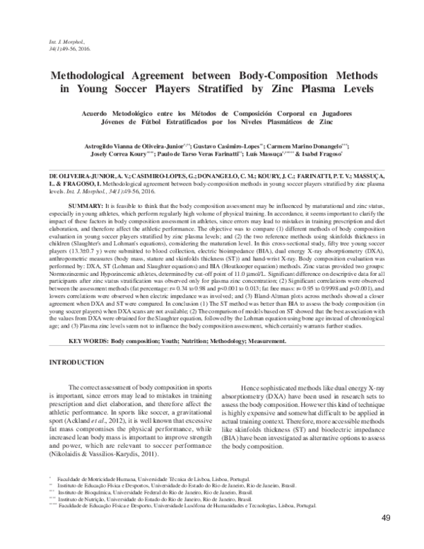 (PDF) Methodological Agreement between Body-Composition Methods in ...