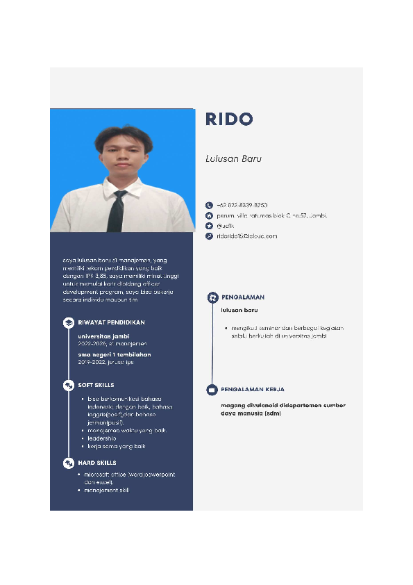 (PDF) Perihal: lamaran kerja dan cv